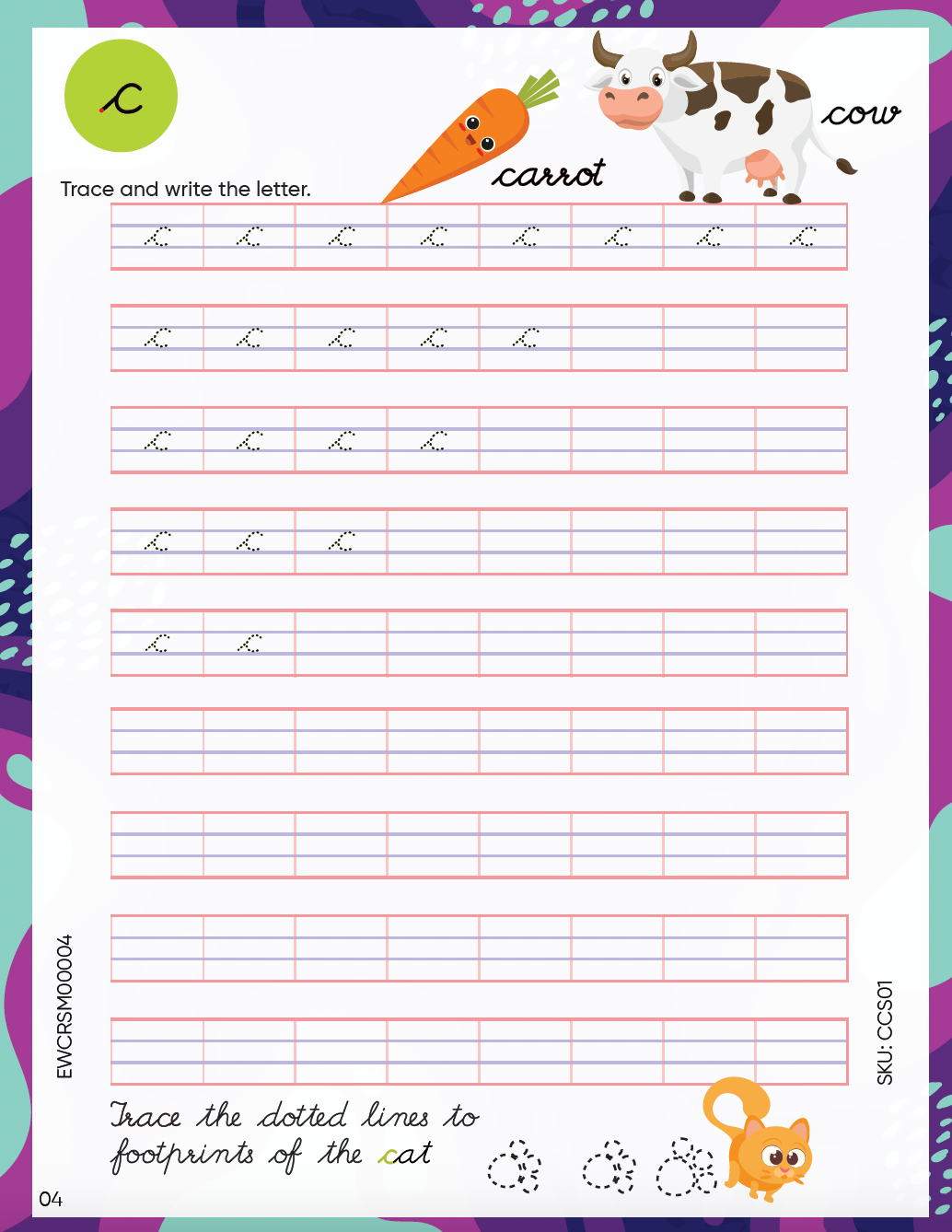 Edsmart English Small letter cursive Writing Book for Children Age 3 ...