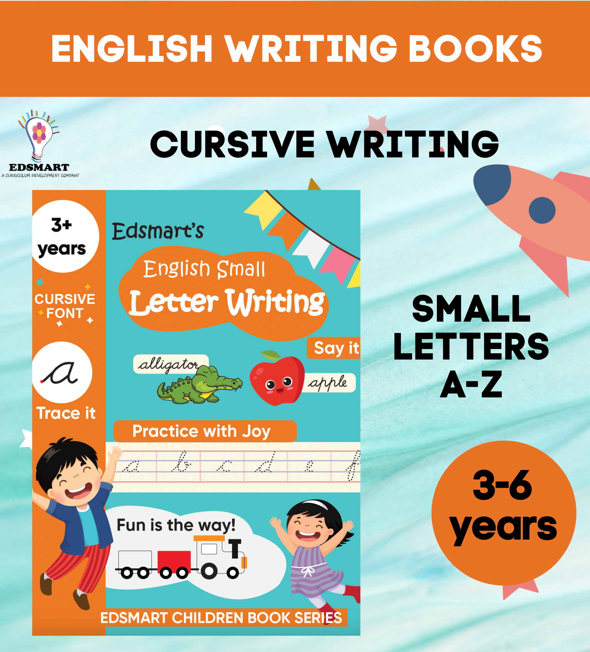 Edsmart English Small letter cursive Writing Book for Children Age 3 ...