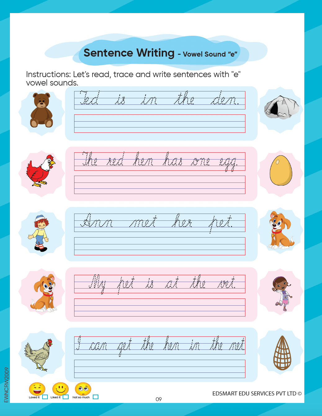 Edsmart Cursive word Writing Book Level 2, English Cursive copywriting ...
