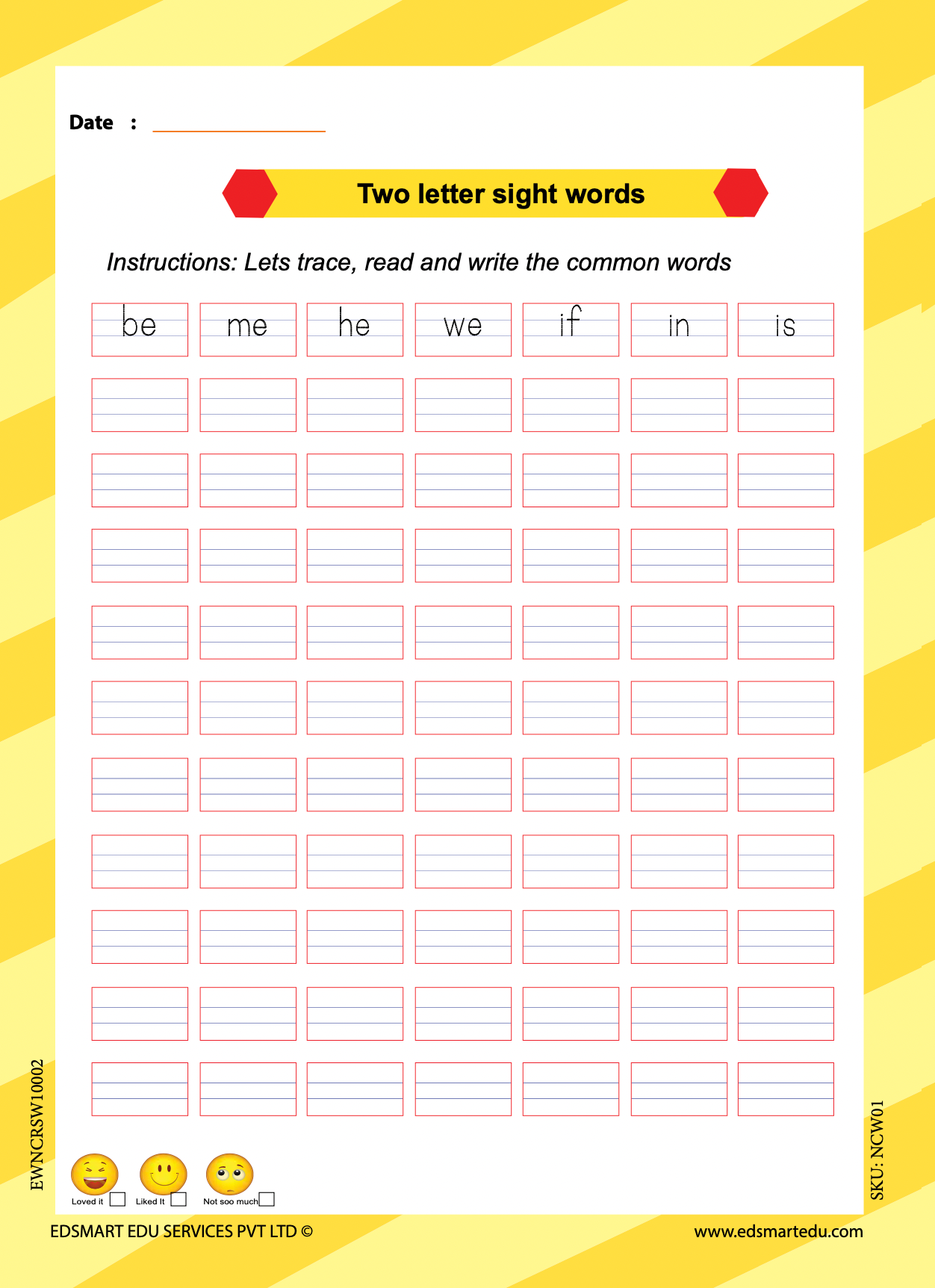 Edsmart English Word Writing Book for Kids of 3-5 years old ...